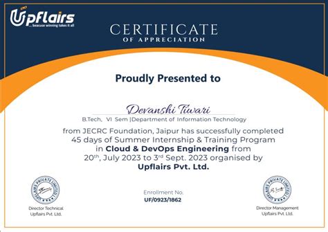 i earned my devops certification devanshi tiwari posted on the topic