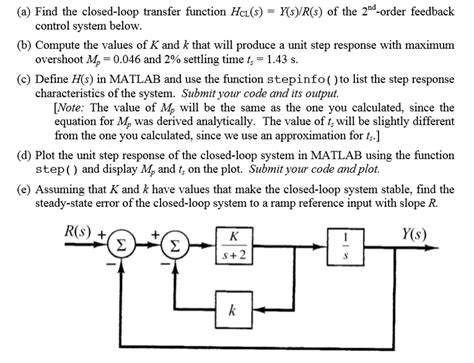solved a find the closed loop transfer function hcl s