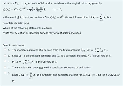 Solved Let X X Xn Consist Of Iid Random Variables With Chegg