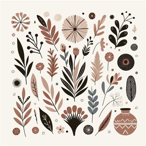 Premium Vector Vector Botanical Decorative Elements