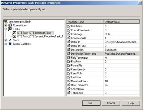 Using The Dynamic Properties Task Sqlservercentral