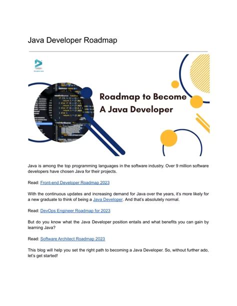 Ppt Java Developer Roadmap 2023 Powerpoint Presentation Free