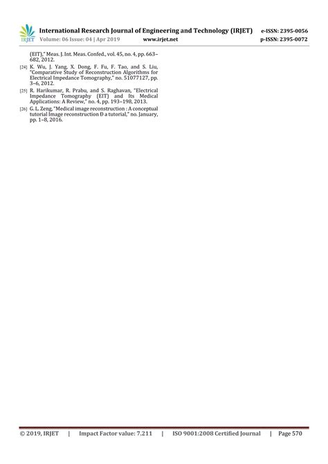 Irjet Image Reconstruction Algorithm For Electrical Impedance Tomographic System Pdf