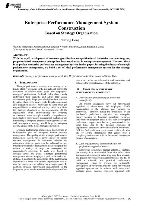 Pdf Enterprise Performance Management System Construction Based On Strategy Organization