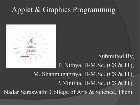 Applet And Graphics Programming Ppt