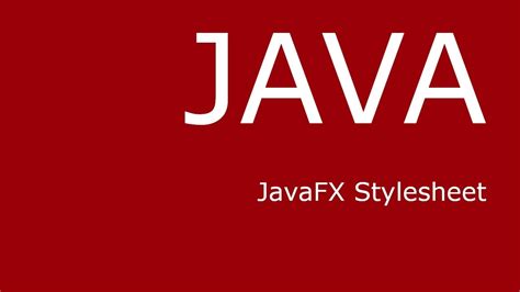 Javafx Stylesheet Youtube