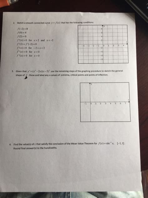Solved Sketch A Smooth Connected Curve Y F X That Has The Chegg