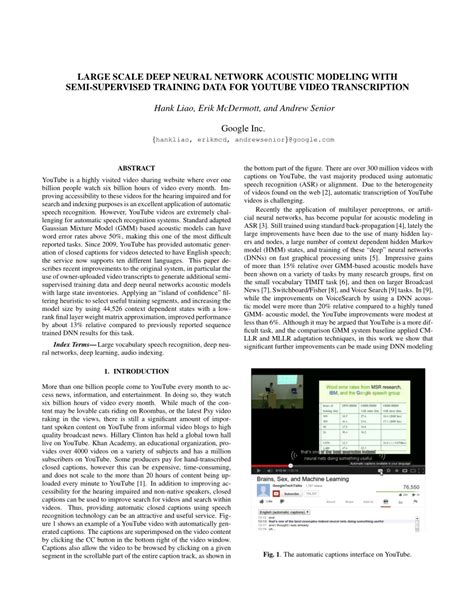 Pdf Large Scale Deep Neural Network Acoustic Modeling With Semi Supervised Training Data For