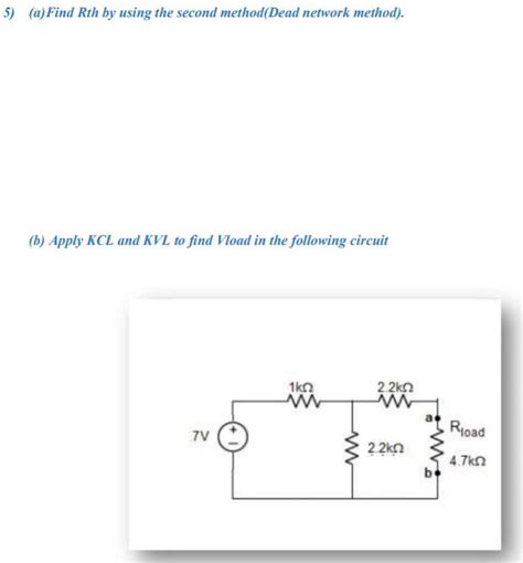 Solved 5 A Find Rth By Using The Second Methoddead