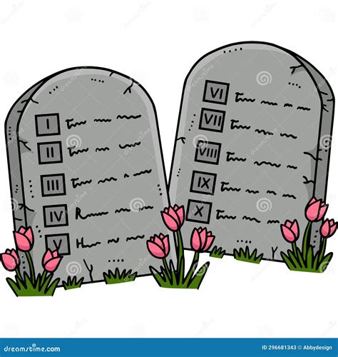 Christian Ten Commandments Tablets Clipart Stock Vector Illustration