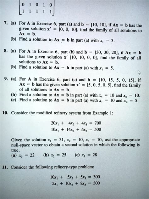 SOLVED A For A In Exercise 6 Part A And B 10 10 If Ax B Has The Given Solution X