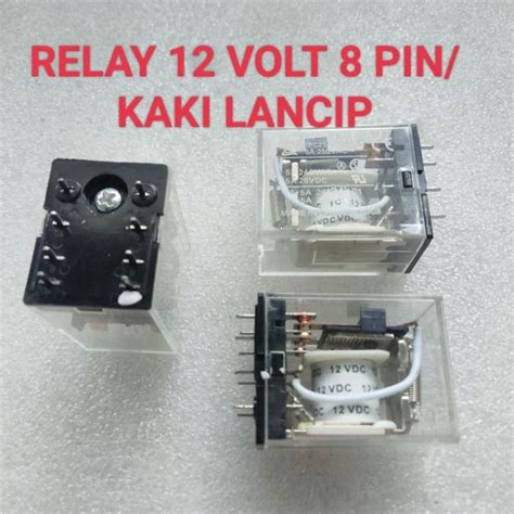 Jual Relay 12 Volt 8 Pin Kaki Lancip Shopee Indonesia