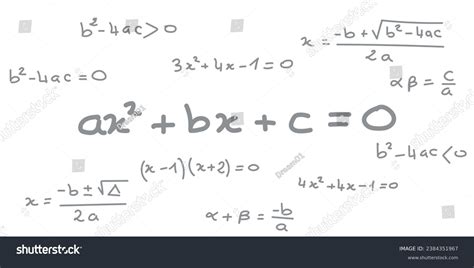 Quadratic Equation Formula Scientific Seamless Pattern Stock Vector