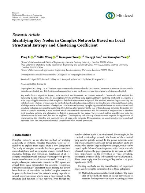 Pdf Identifying Key Nodes In Complex Networks Based On Local