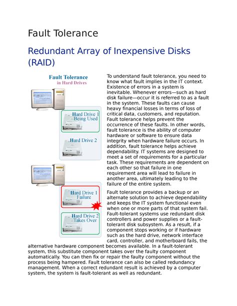 Fault Tolerance It Access And Protection Fault Tolerance Redundant Array Of Inexpensive