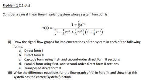 Solved Problem Pts Consider A Causal Linear Chegg