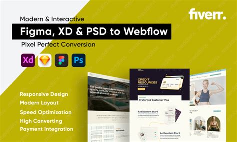 Convert Figma Xd Psd Sketch Into Interactive Webflow Website By Meddlinx Fiverr