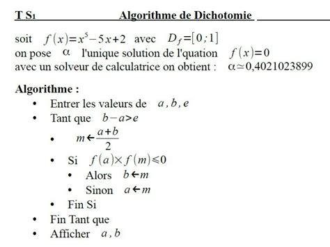 Algorithme Dichotomie Forum Math Matiques Terminale Algorithmique Hot Sex Picture