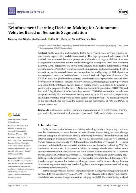 Pdf Reinforcement Learning Decision Making For Autonomous Vehicles