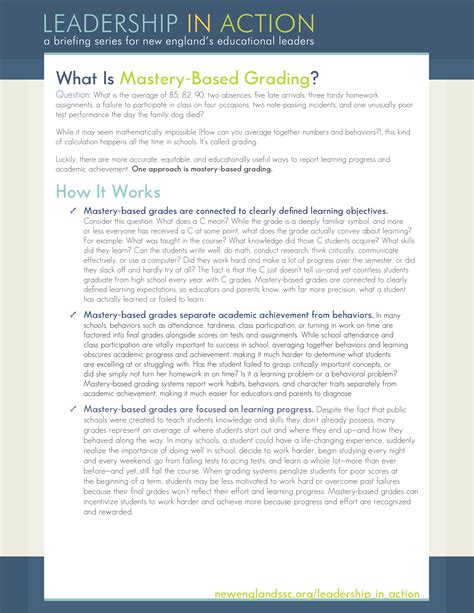 Grading Mastery Based Learning