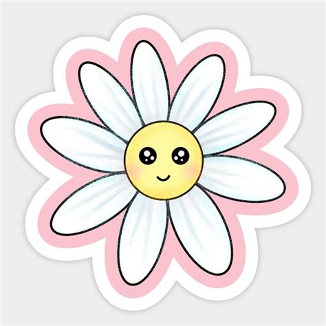 Cute Daisy Flower By Lisanisafazrin Daisy Flower Flower Magnets Floral Stickers