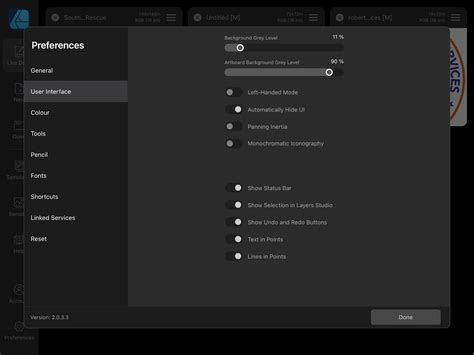 Missing Show Modified Controls In Preferences Affinity On Ipad