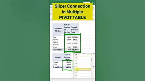 Slicer Connection In Multiple Pivot Table Excel Pivottable Slicer Shorts Youtube