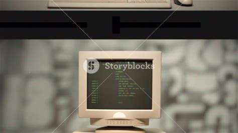 Retro Pc With Loading Code Console Programmer Making Scripts Green