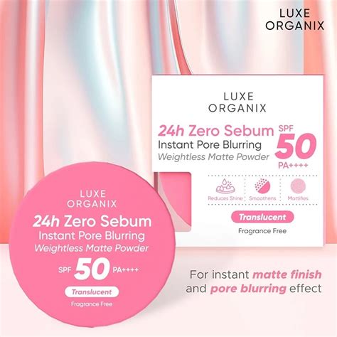 Luxe Organix 24h Zero Sebum Instant Pore Blurring Matte Powder