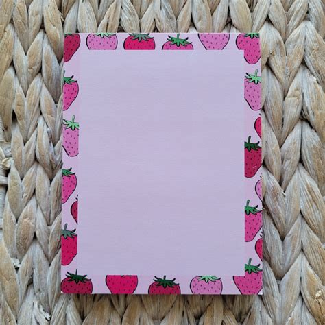 Strawberry Notepad Planner Weekly Planner Etsy