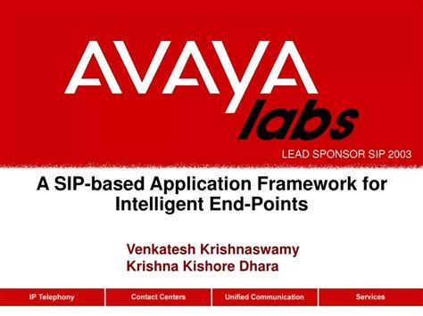 PPT A SIP Based Application Framework For Intelligent End Points PowerPoint Presentation ID