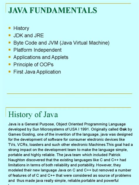 Core Java Slides Pdf Java Programming Language Programming