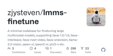 Github Zjystevenlmms Finetune A Minimal Codebase For Finetuning