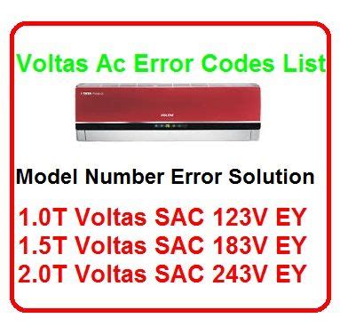 Voltas Split Ac Error Code List Pdf HVAC TECHNOLOGY Error Code Coding Split Ac