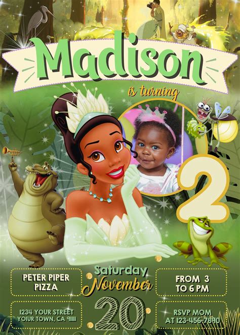 First Birthday Invitation For Princess And The Frog Template