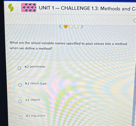 Solved Unit 1 ﻿challenge 13 Methods And Cwhat Are The