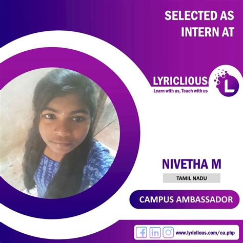 Nivetha M On Linkedin Internship Campusambassadors Certificate