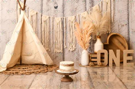 دانلود بک دراپ تولد تم روستایی با دکور بوهو عکس گراف