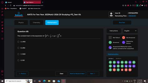 Question 68 The Constant Term In The Studyx