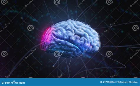 3d Animated Brain With Luminous Neural Pathways Against A Dark Background Illustrating Complex