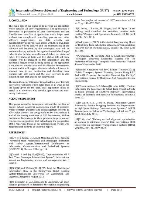 Irjet Railway Reservation And Route Optimization System With Implementation Pdf Rail Travel