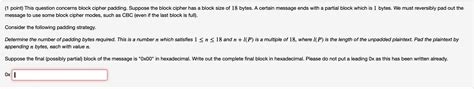 Solved Cryptography I Will Rate Message To Use Some Block