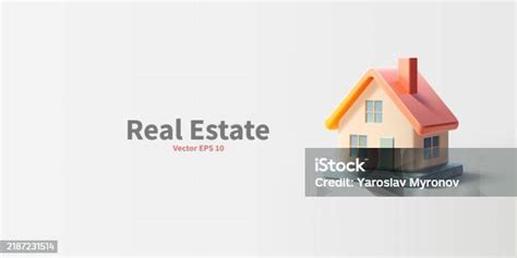 부동산 3d 집 건물 미니멀리즘 아이콘 부동산 개념 모기지 보험 구매 임대 및 판매 현대 배너입니다 벡터 일러스트 레이 션 3차원 형태에 대한 스톡 벡터 아트 및 기타
