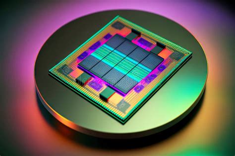 Multicolored Microcircuits For Technological Development Wafer