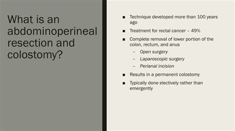 Ppt Abdominoperineal Resection And Colostomy Powerpoint Presentation