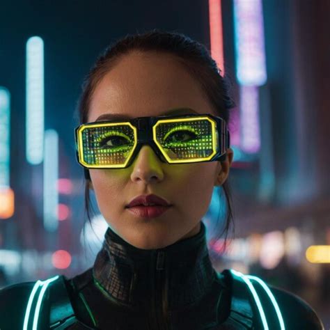 A Woman Wearing Goggles That Says Quot Goggles Quot Premium Ai