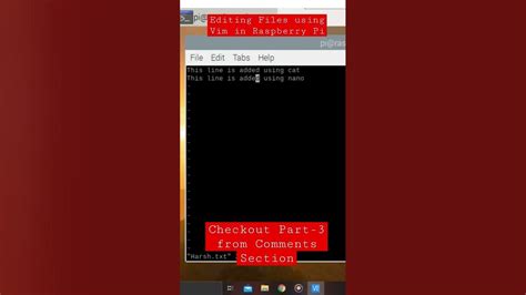 Edit Files Using Vim Editor In Raspberrypi Terminal Tech Technology Linux Youtube
