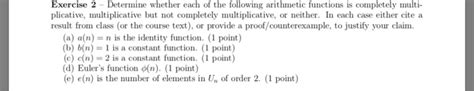 Solved Exercise Determine Whether Each Of The Following Chegg