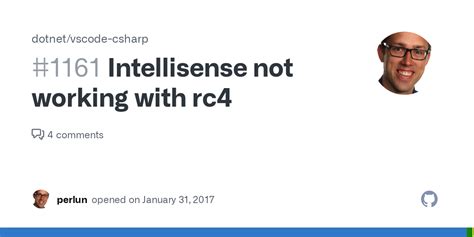 Intellisense Not Working With Rc4 · Issue 1161 · Dotnetvscode Csharp · Github