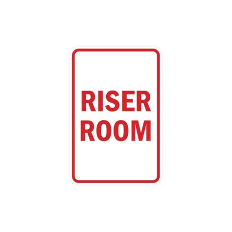 Portrait Round Riser Room Sign White Red Small 4 X 6